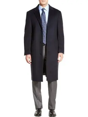Hart Schaffner Marx Hart Schaffner Marx Sheffield Classic Fit Wool & Cashmere Overcoat Navy