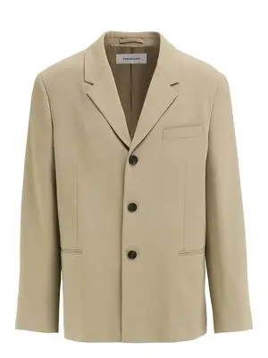 FERRAGAMO Single-Breasted Blazer Beige