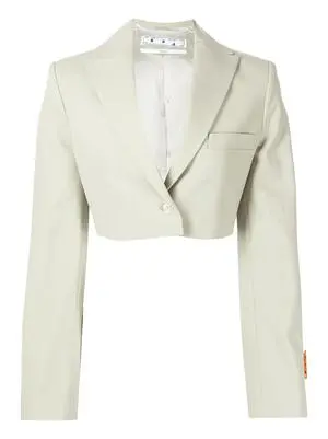 Off-White Single-breasted Cropped Blazer - Neutrals