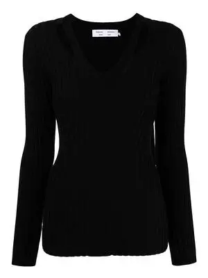 PROENZA SCHOULER WHITE LABEL Merino Rib Knit V-Neck Jumper