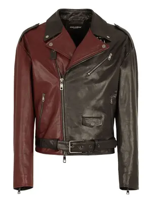 Dolce & Gabbana Two-tone Biker Jacket - Black