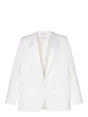 Saint Laurent Single-breasted Tuxedo Jacket - White