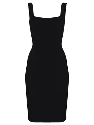 Hunza G Seersucker Square-neck Mini Dress - Black