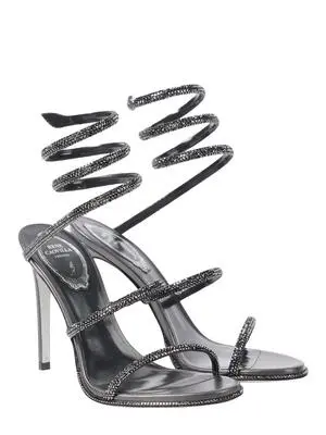 Rene Caovilla Rene Caovilla Cleo Embellished Leather Sandals Grey