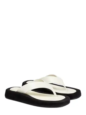 THE ROW The Row Ginza Leather And Suede Thong Sandals Multicoloured