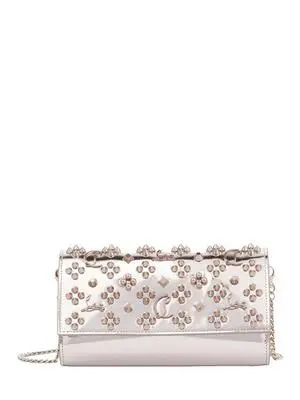 CHRISTIAN LOUBOUTIN Paloma Embellished Leather Clutch Pink
