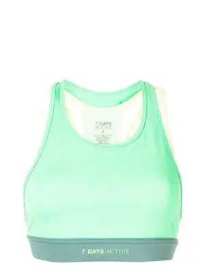 7 DAYS ACTIVE Colour-block Sports Bra - Green