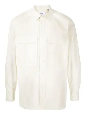 PORTS V Chest-pockets Long-sleeve Shirt - Neutrals
