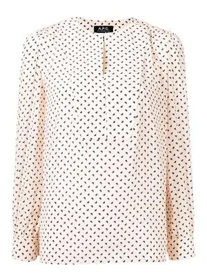A.p.c. Maylis Printed Silk Blouse - Pink