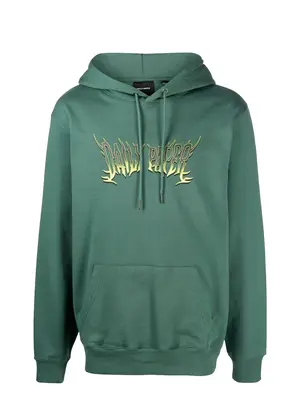 DAILY PAPER Logo-print Cotton Hoodie - Green