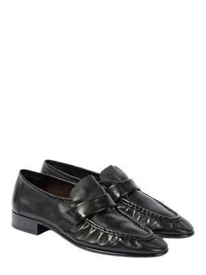 THE ROW Leather Loafers - Black