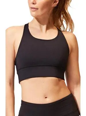 THREADS 4 THOUGHT Strappy Sports Bra - Jet Black