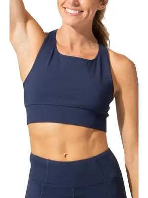 THREADS 4 THOUGHT Strappy Sports Bra Raw Denim
