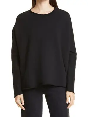 Frank & Eileen Anna Long Sleeve Capelet Sweatshirt - Black