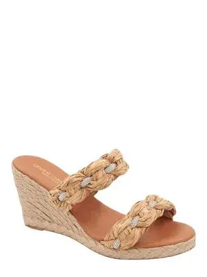 Andre Assous Nolita Wedge Slide Sandal - Natural/ Crystal