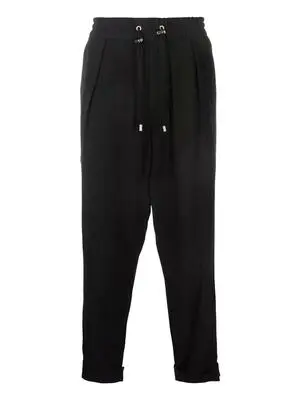 Balmain Slouchy Crepe Tapered-leg Track Pants - Black