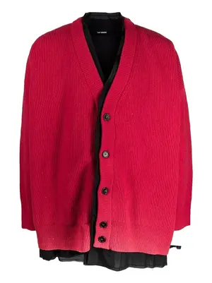 Raf Simons Layered Wool Cardigan - Red