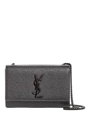 Saint Laurent Kate Patent Leather Shoulder Bag - Black Grain Leather/black