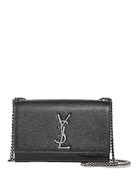 Saint Laurent Kate Small Patent Leather Shoulder Bag Black/silver