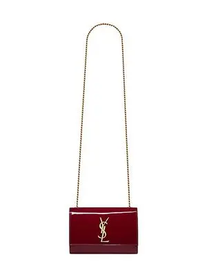 Saint Laurent Kate Small Patent Leather Shoulder Bag Grenade Patent/gold