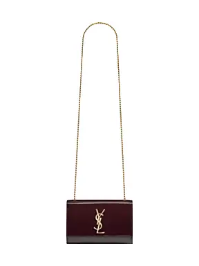Saint Laurent Kate Small Patent Leather Shoulder Bag Spicy Chocolate