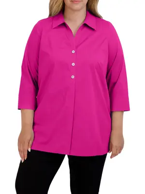 Foxcroft Foxcroft Pamela Stretch Tunic Blouse Azalea