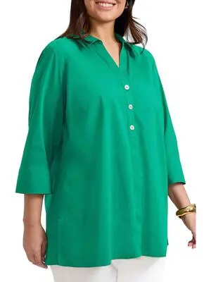 Foxcroft Pamela Stretch Tunic Blouse - Kelly Green