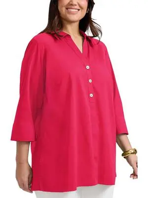 Foxcroft Pamela Stretch Tunic Blouse - Raspberry Pink