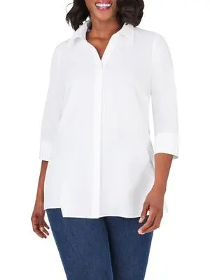 Foxcroft Pamela Stretch Tunic Blouse - White