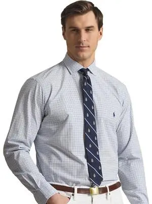 Ralph Lauren Plaid Stretch Poplin Shirt - White Blue Multi