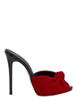 GIUSEPPE ZANOTTI Bridget 120mm Velvet Sandals Red