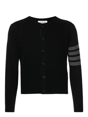 Thom Browne 4-bar Stripe Cashmere Cardigan - Black