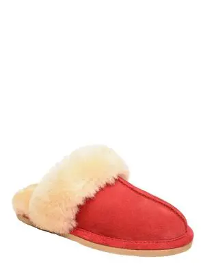 Minnetonka Minnetonka Genuine Sheepskin Slipper Red