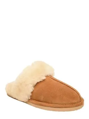 Minnetonka Minnetonka Genuine Sheepskin Slipper Tan