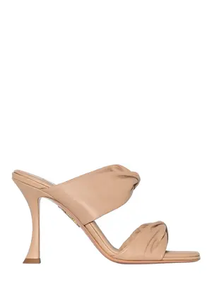 AQUAZZURA Twist 95mm Leather Sandals - Neutrals