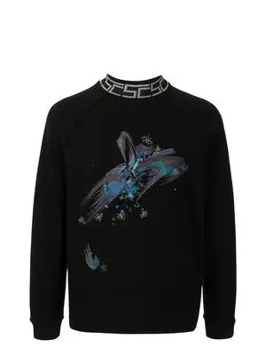 Shiatzy Chen Embroidered Mock Neck Sweatshirt - Black
