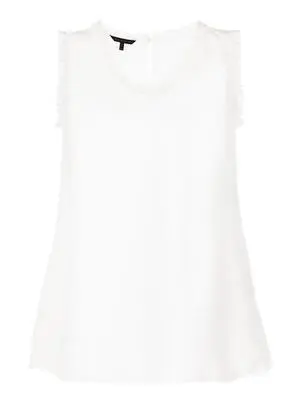 Shiatzy Chen Bead-embellished Silk Sleeveless Blouse - White