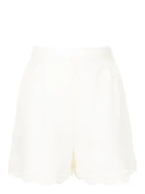 Shiatzy Chen SHIATZY CHEN Floral Lace-Trimmed Shorts White
