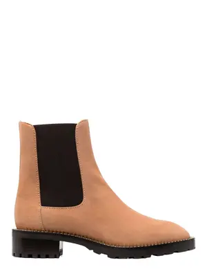 STUART WEITZMAN Suede Chain-link Chelsea Boots - Neutrals