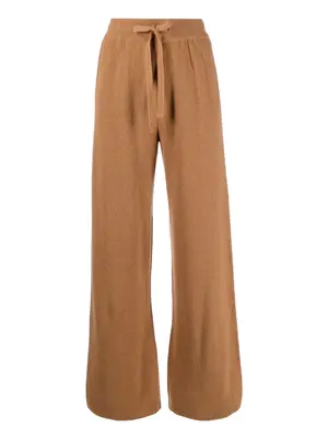 Nanushka Ribbed-knit Wide-leg Trousers - Brown