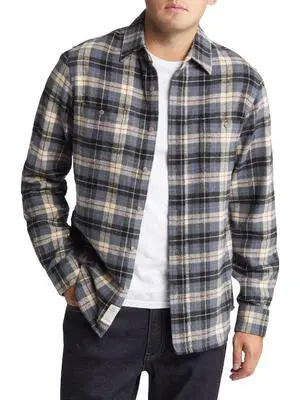 SCHOTT Two-pocket Long Sleeve Flannel Button-up Shirt - Grey