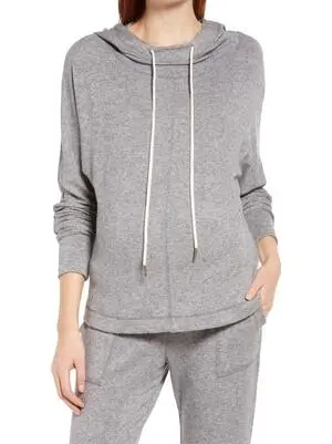 MATERNAL AMERICA Knit Maternity Hoodie - Heather Charcoal