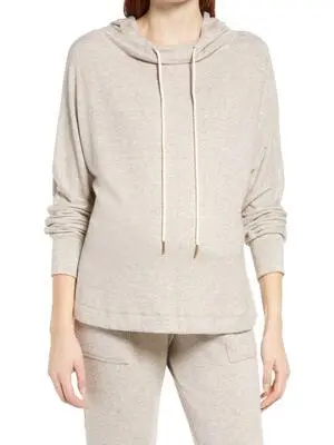 MATERNAL AMERICA Knit Maternity Hoodie - Oatmeal