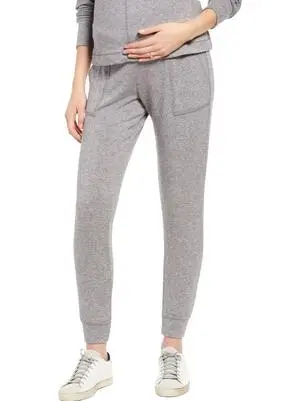 MATERNAL AMERICA Maternity Joggers - Heather Charcoal