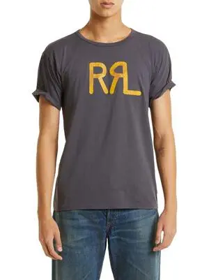 Double Rl Rrl Logo Graphic Tee Navy