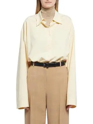 THE ROW Caroline Oversize Button-up Shirt - Oyster