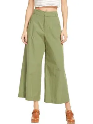 FREE PEOPLE Menorca Crop Wide Leg Cotton Pants