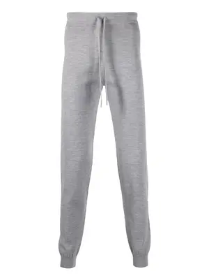 Corneliani Drawstring Virgin Wool-blend Track Pants - Grey