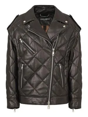 Dolce & Gabbana Quilted Zip-fastening Biker Jacket - Black