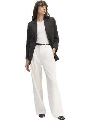 Everlane Draper Pleated Wide Leg Pant White